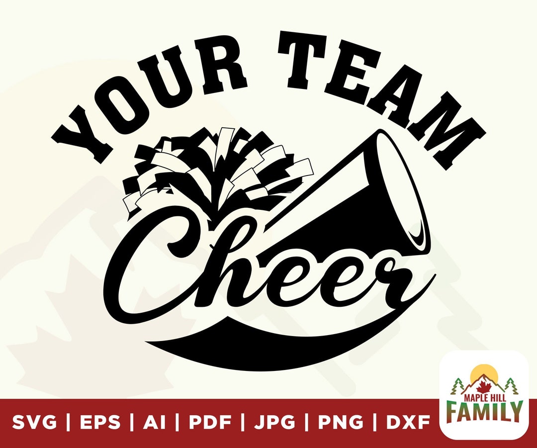 Cheer Svg, Cheerleader Svg, Cheerleading Shirt Design, Megaphone, Pom ...
