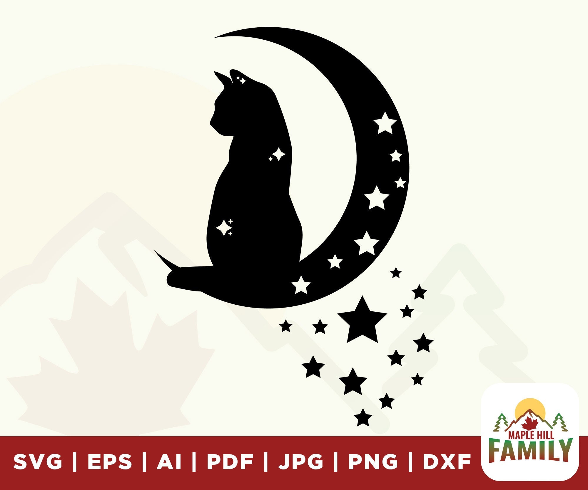 Magical Cat Svg Moon Cat SVG Moon Star Animal Luna Cat SVG - Etsy