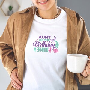 Aunt of the Birthday Mermaid Svg, Family Matching Party Squad Svg ...