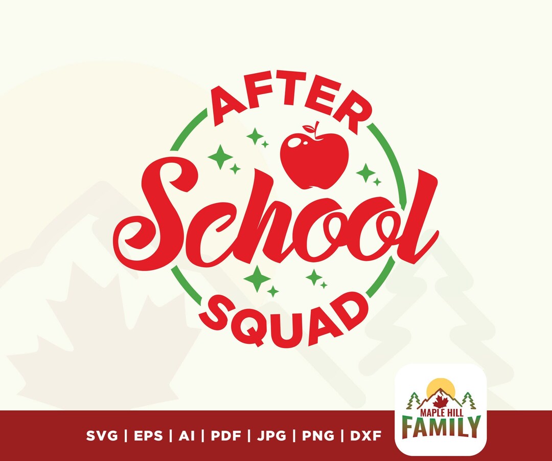 After School Squad Svg, Apple Svg, Back to School Svg, Stars Svg, Class ...