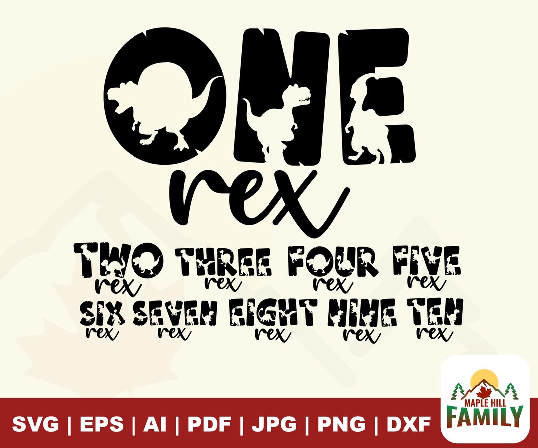 Numbers Saurus Svg Bundle, One Saurus Svg, Two Saurus Svg, Three Rex ...