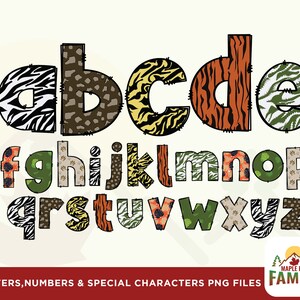 Jungle Animal Doodle Font, Safari Alphabet PNG (digital Download) - Etsy