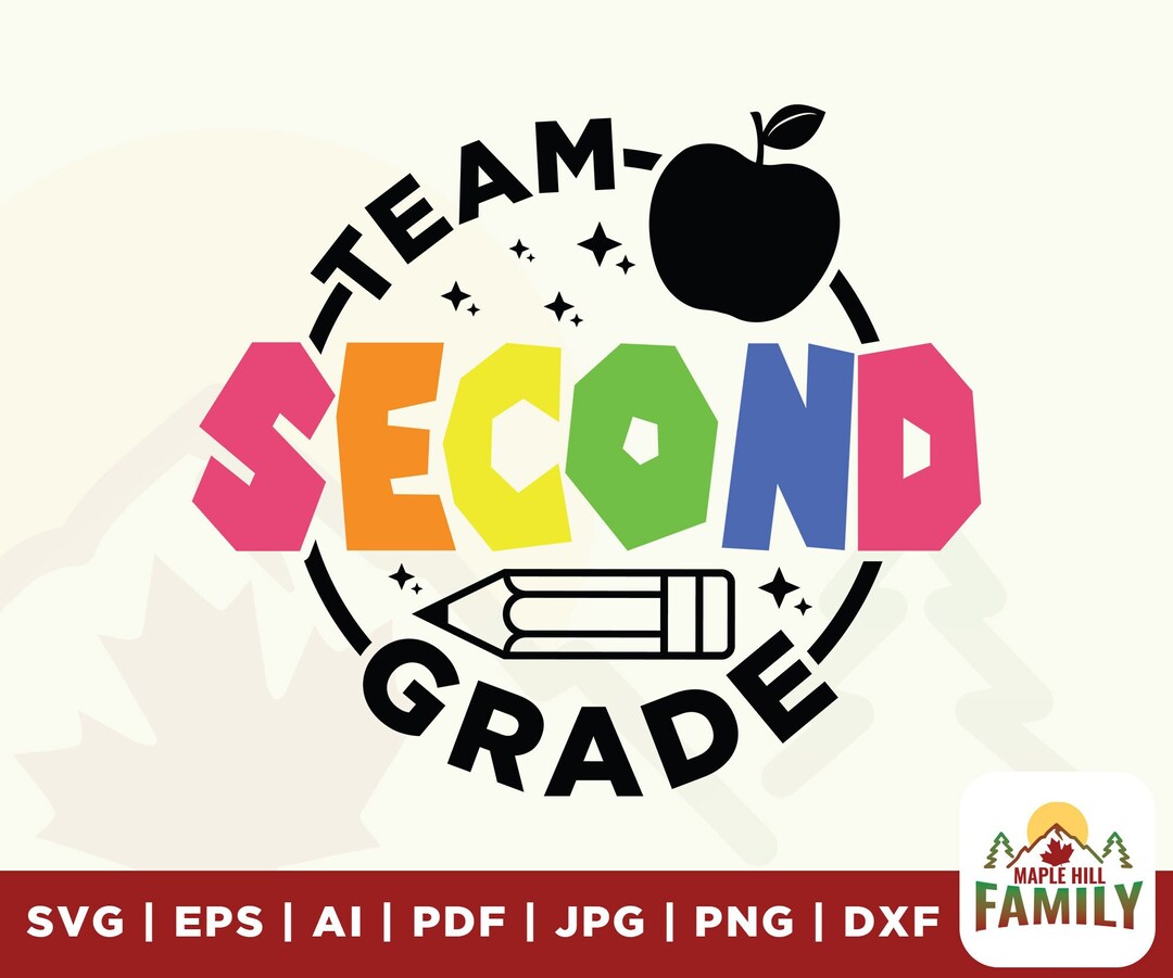 Team Second Grade Svg, Second Grade Shirt Svg, 2th Grade Gift Svg, 2th ...