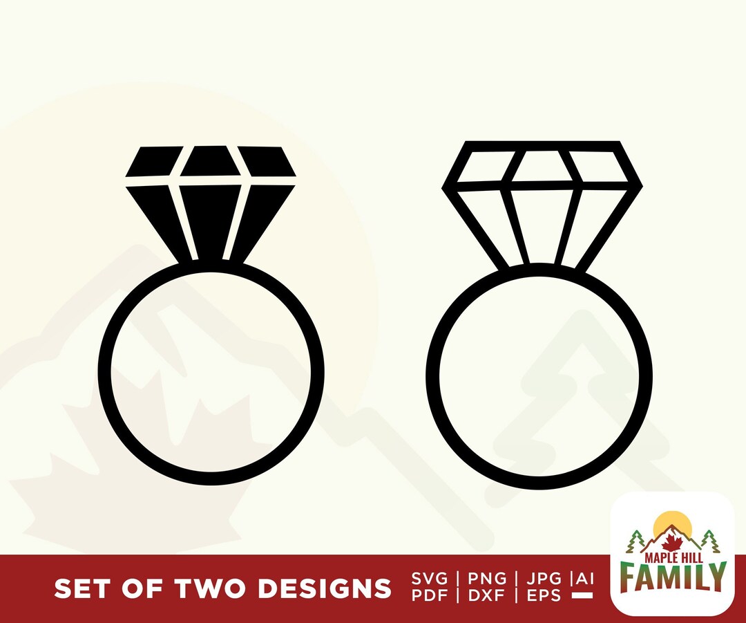 2 for 1 Diamond Ring Svg, Diamond Ring Svg, Wedding Ring Svg, Diamond ...