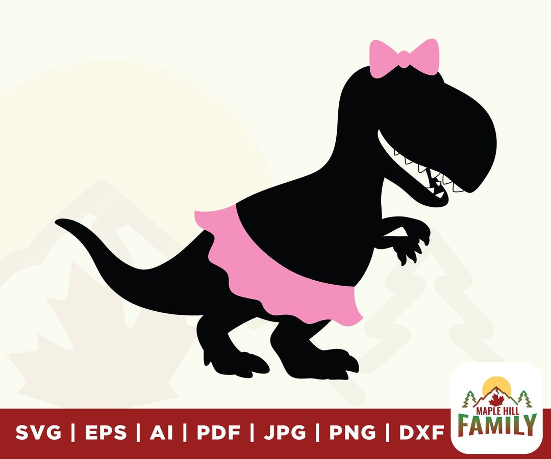 Dinosaur Wearing Tutu Skirt SVG, Tutu Skirt Svg, Dinosaur Svg, DXF Cute ...