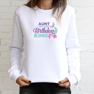 Aunt of the Birthday Mermaid Svg, Family Matching Party Squad Svg ...
