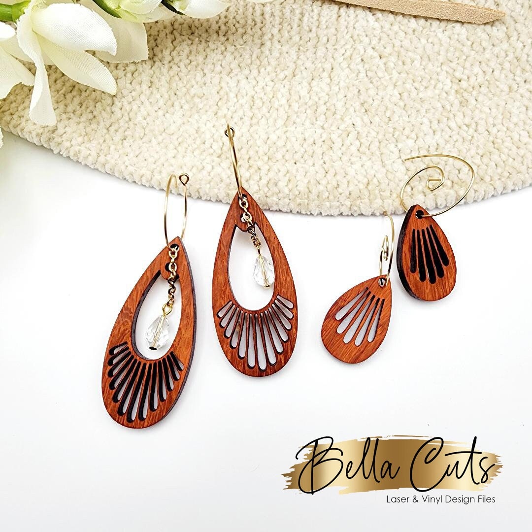 Drop Cut Out Earrings, Earring Svg Files, Laser Cut Svg, Instant ...