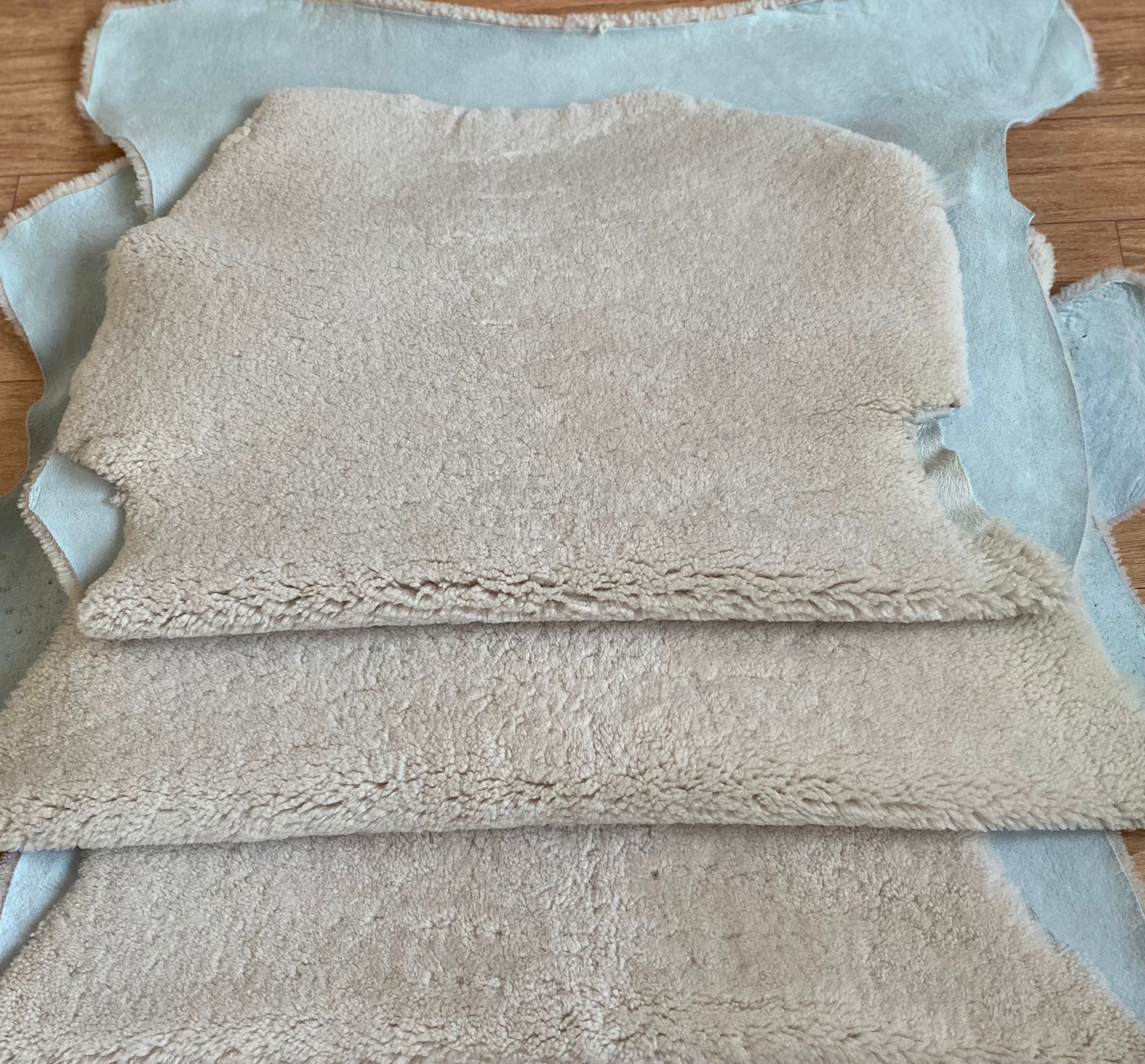 Genuine Sheepskin, Upholstery Leather, Fur Floor Rug, off White Color ...