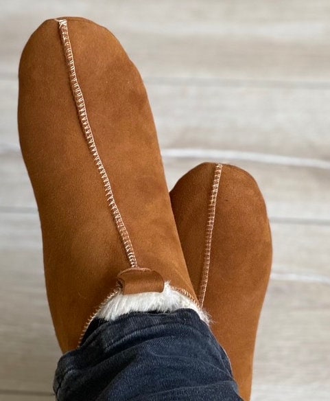 Real Sheepskin Slippers, Sheepskin Boats, Home Slippers - Etsy