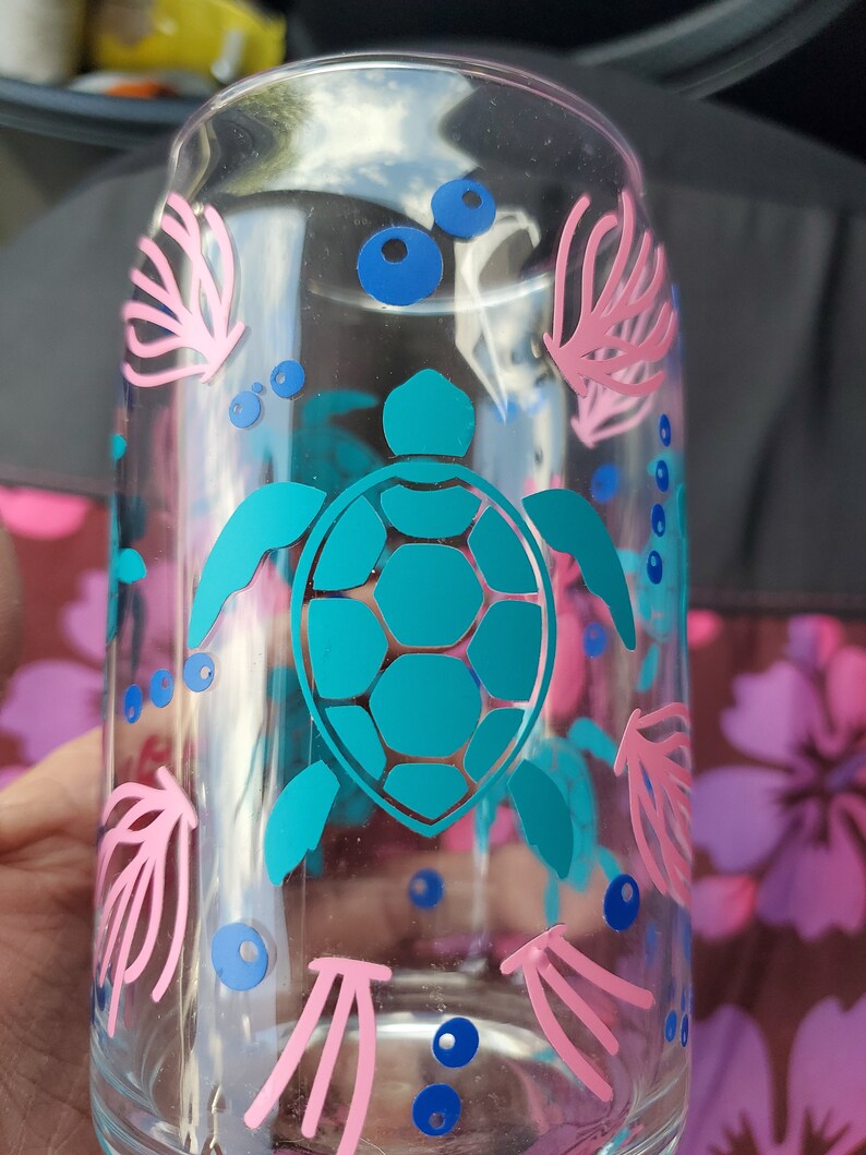 Turtle Iced Coffee Beer Can Glass Cup Sea Turtle Animal Cups Gifts ...