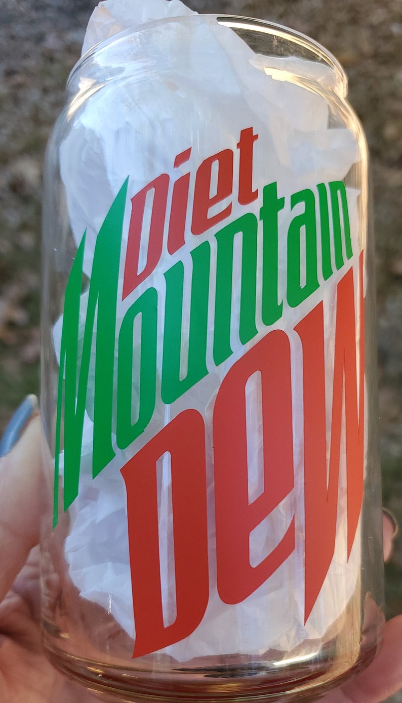 Glass Diet Mountain Dew Lover Handmade Glass Gift Mother's Day Birthday ...