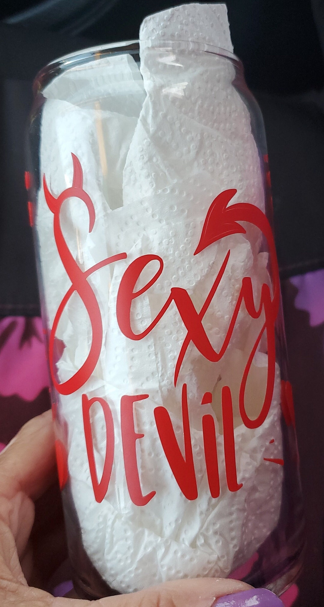 Devil Iced Coffee Beer Can Glass Sexy Devil Gifts Glass Tumbler Travel ...