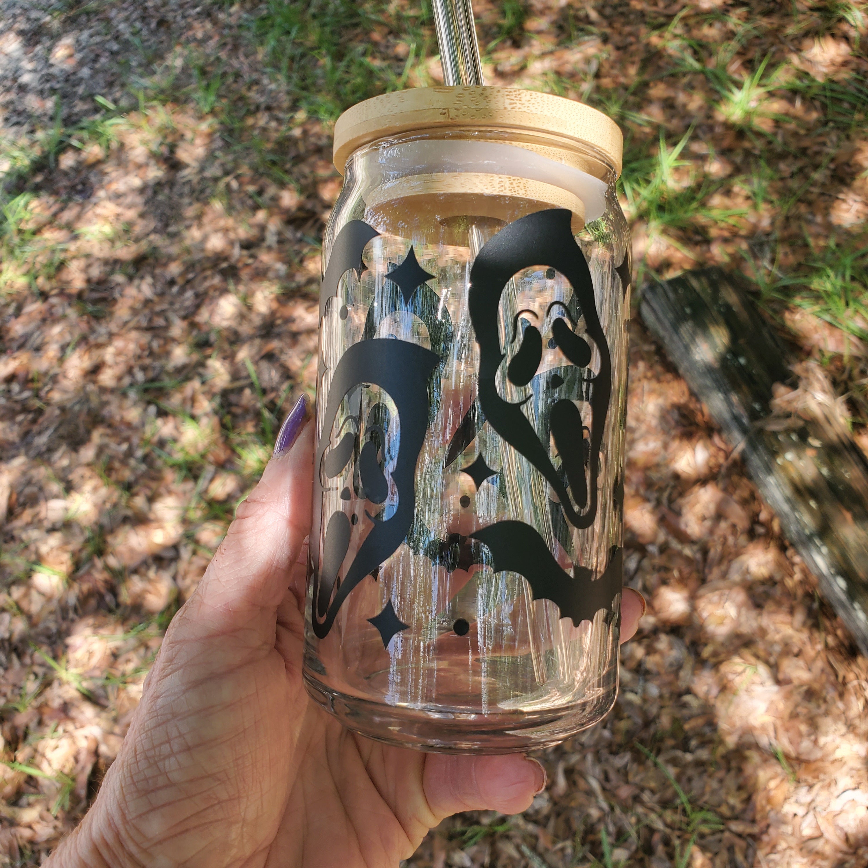 Scream Movie Halloween Spooky Ghost Glass Tumbler Gift for Halloween ...