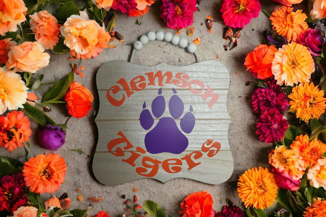 Tigers Wood Rustic Wall Hanging Home Decor Clemson Farmhouse Wall Signs ...