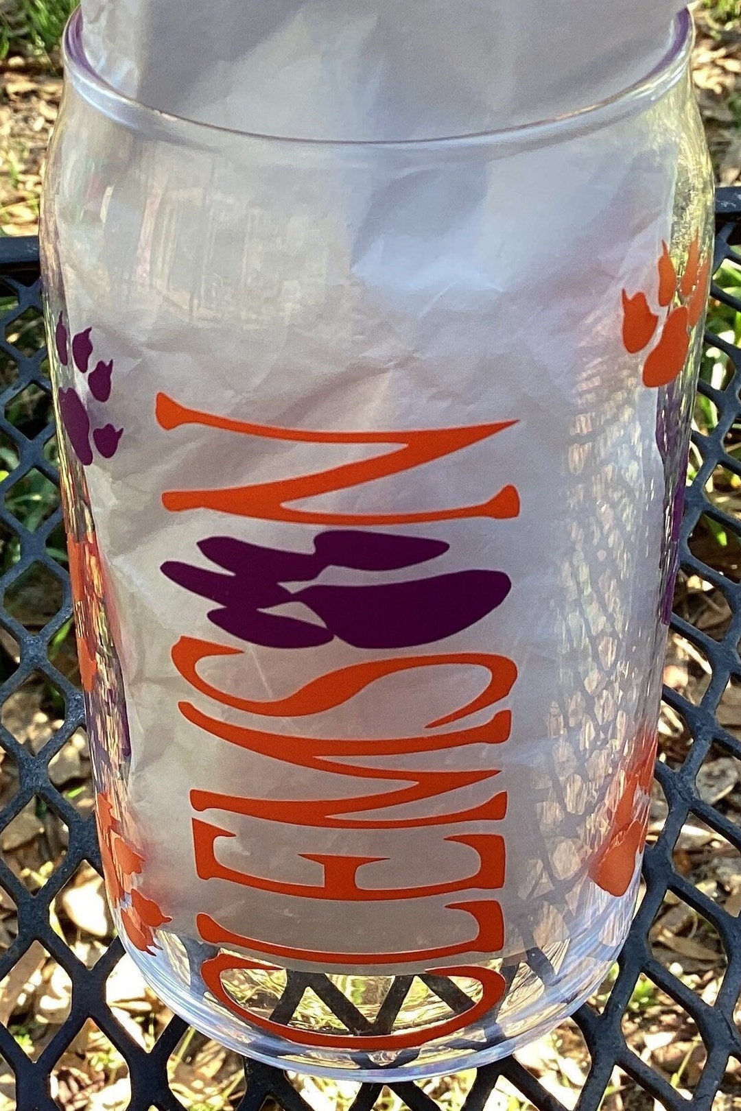 Tigers Libbey Glass 16oz Shaped Can Clemson Football Cup Gifts Clemson ...