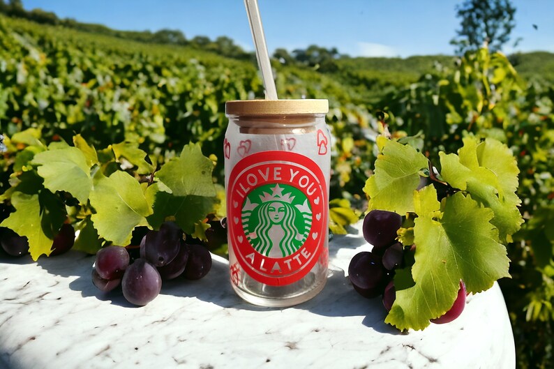 I Love You A Latte Starbucks Beer Coffee Can Cup Glass Travel Cup With ...
