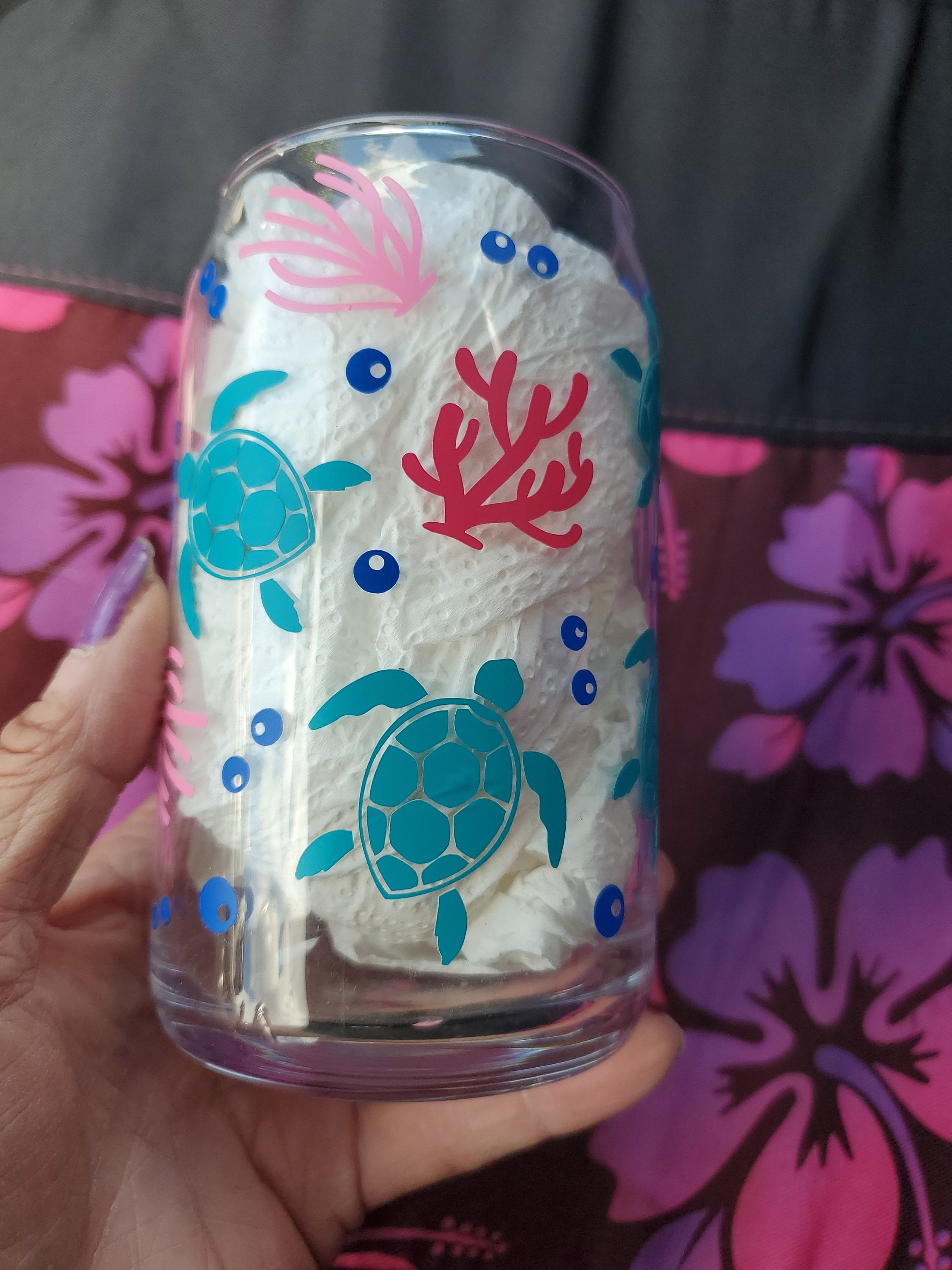 Turtle Iced Coffee Beer Can Glass Cup Sea Turtle Animal Cups Gifts ...