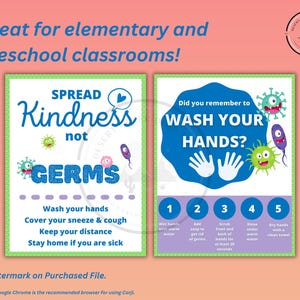 Handwashing Poster - Handwashing Sign - Elementary Classroom Poster ...