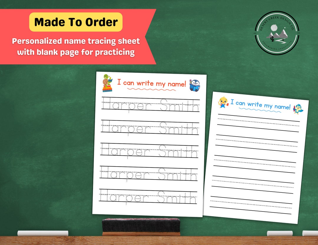 Personalized Name Tracing Worksheet: Custom Printable (digital File) - Etsy