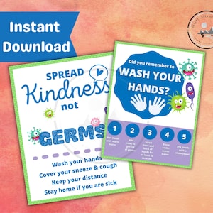 Classroom Handwashing Poster: Elementary & Preschool Sign (digital ...