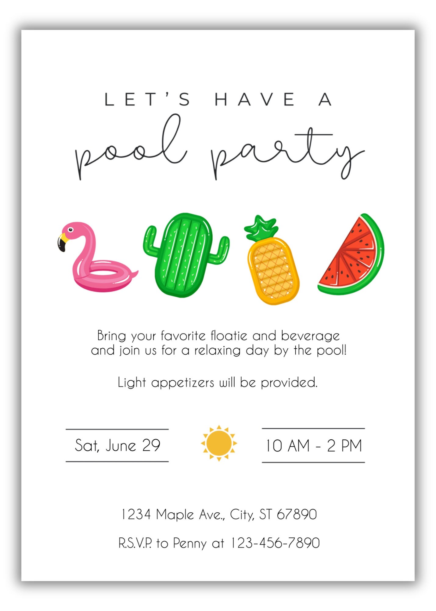 Pool Party Birthday Invitation Kids Pool Party Invitation Adult Pool ...