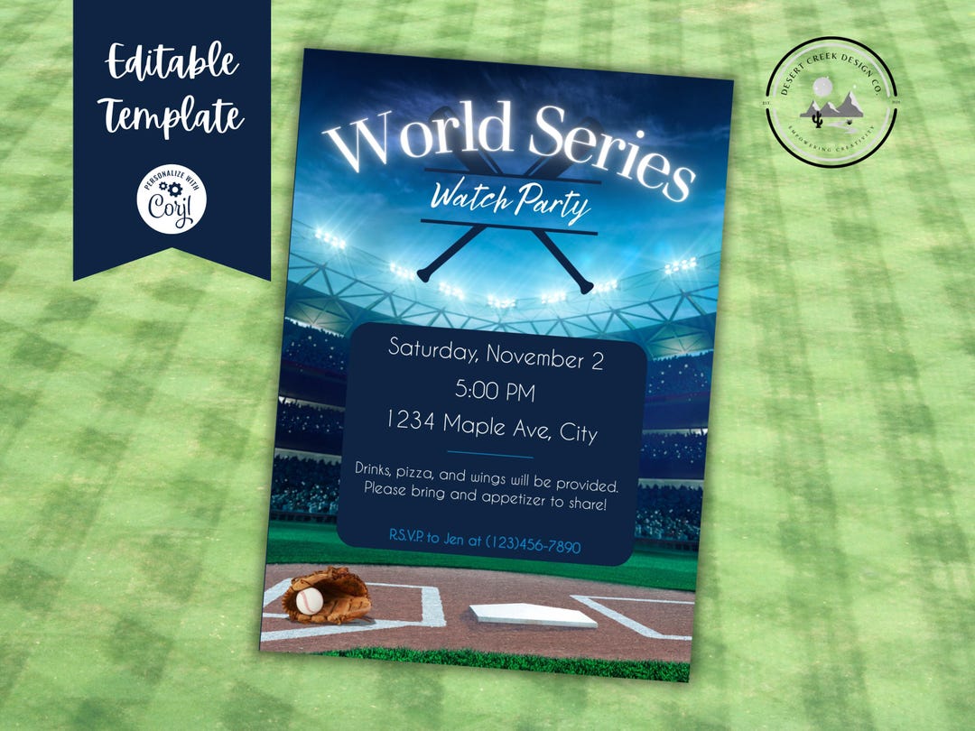World Series Party - Baseball Birthday Party Invite- Baseball Birthday ...