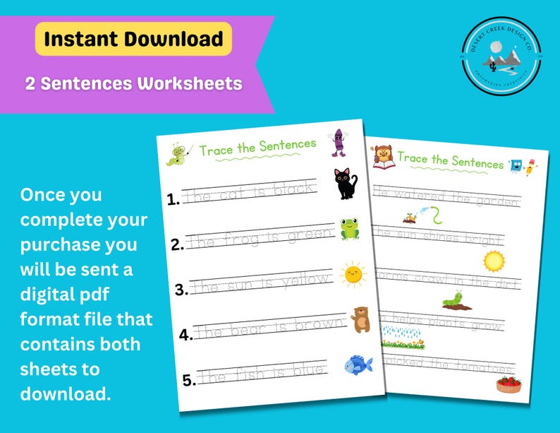 Preschool Sentence Tracing Worksheets - Sentence Tracing Worksheets for ...