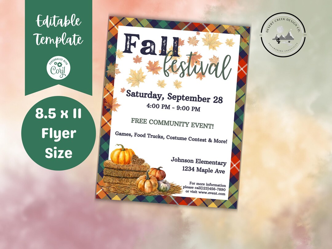 Fall Festival Flyer - Harvest Festival Flyer - Fall Harvest Fest Flyer ...