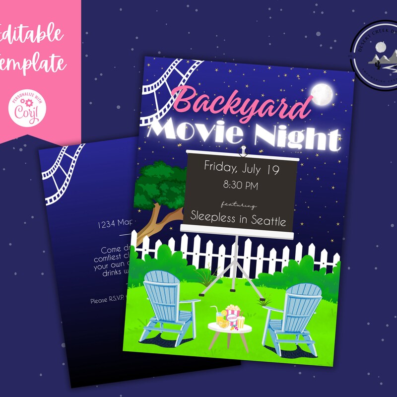Outdoor Movie Invite - Etsy
