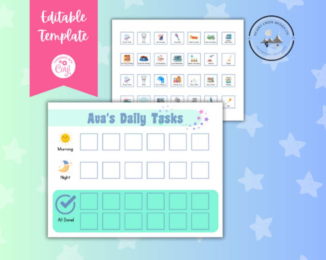 Kids Task Tracker Kids Task Chart Kids Chore Chart Kids Chore Chart ...