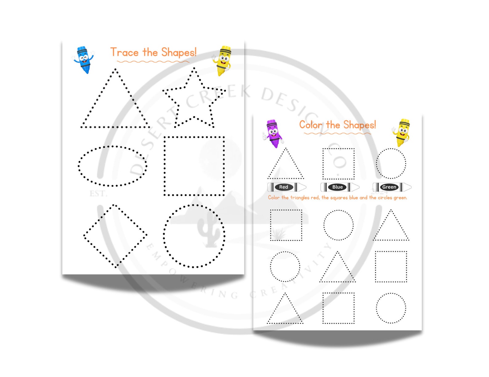 Preschool Shapes Worksheet Bundle: Toddler Learning Pages (digital ...