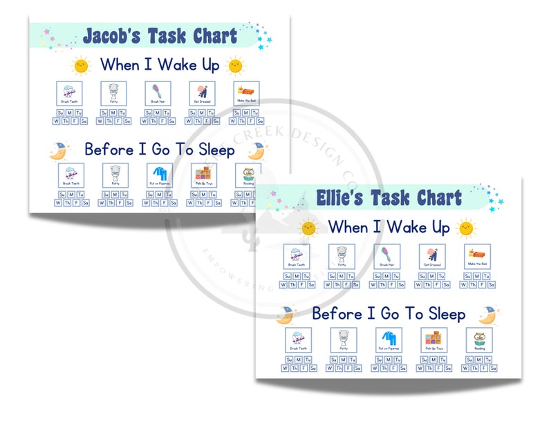 Kids Task Chart: Editable Chore Tracker (digital Download) - Etsy
