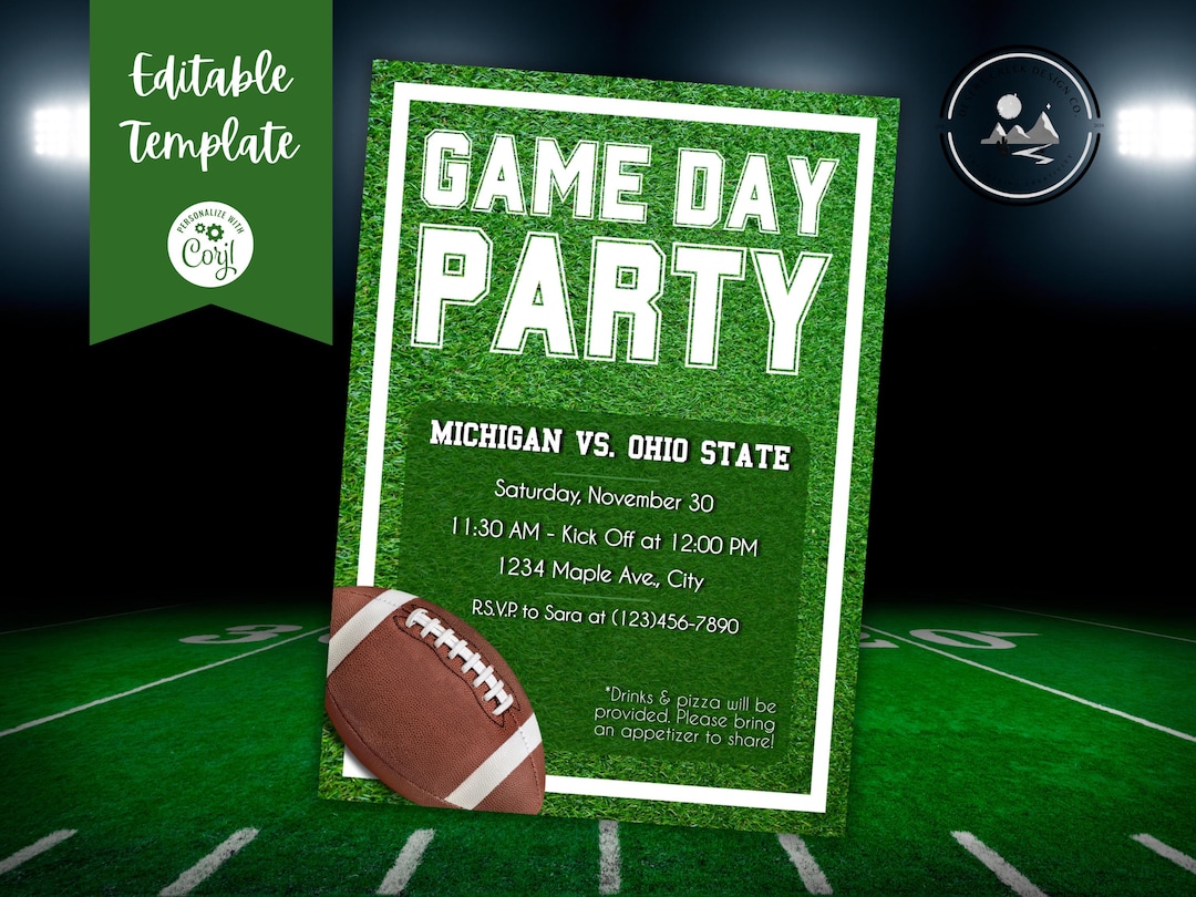 Football Game Day Party Invitation (digital Template) - Etsy