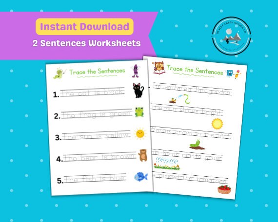 Sentence Tracing Worksheets For Kindergarten