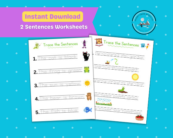 Preschool Sentence Tracing Worksheets: Kids Learning Activity (digital ...