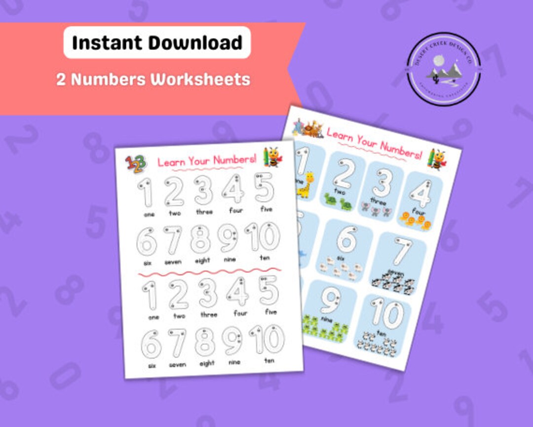 Numbers Worksheets for Preschool, Numbers Worksheet for Toddlers ...