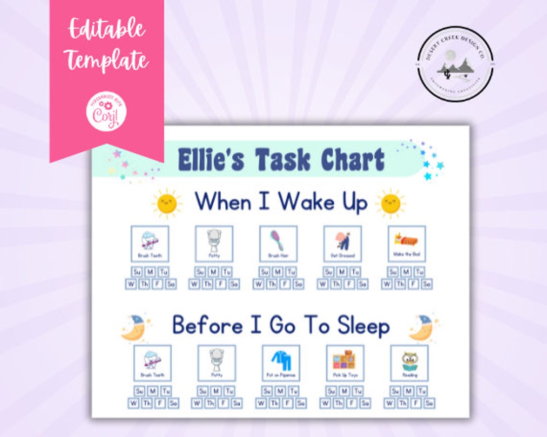 Kids Task Tracker Kids Task Chart Kids Chore Chart Kids Chore Chart ...