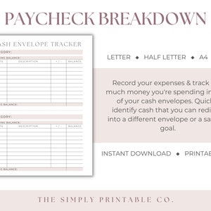 Paycheck Budget Breakdown, Paycheck Breakdown Template, Paycheck Budget ...
