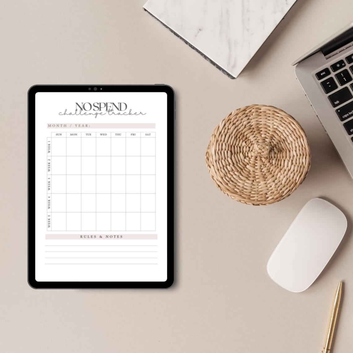 No Spend Challenge Tracker, 30 Day No Spend Challenge, No Spend ...