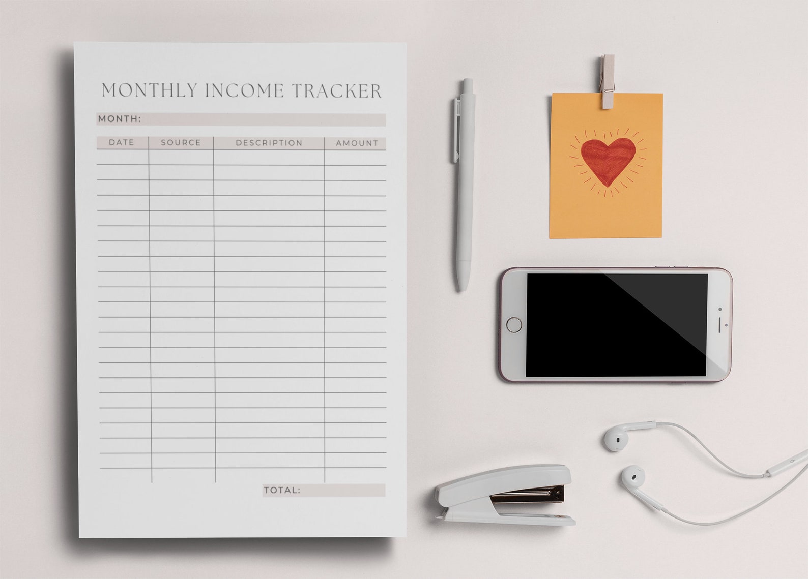 Monthly Income Tracker, Income Overview Printable, Income Log, Income ...