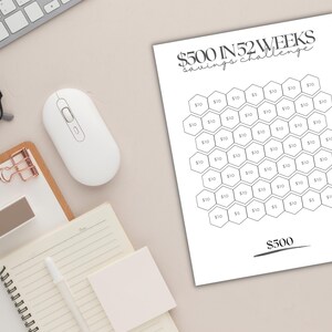 Save 500 in 52 Weeks Savings Challenge, 52 Week Savings Challenge, 52 ...