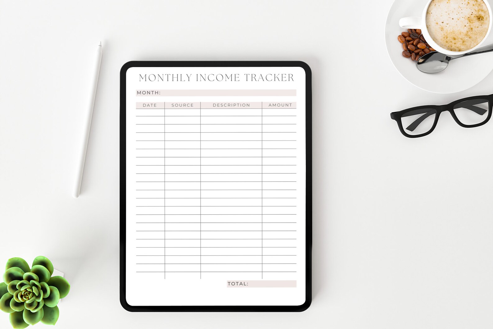Monthly Income Tracker, Income Overview Printable, Income Log, Income ...