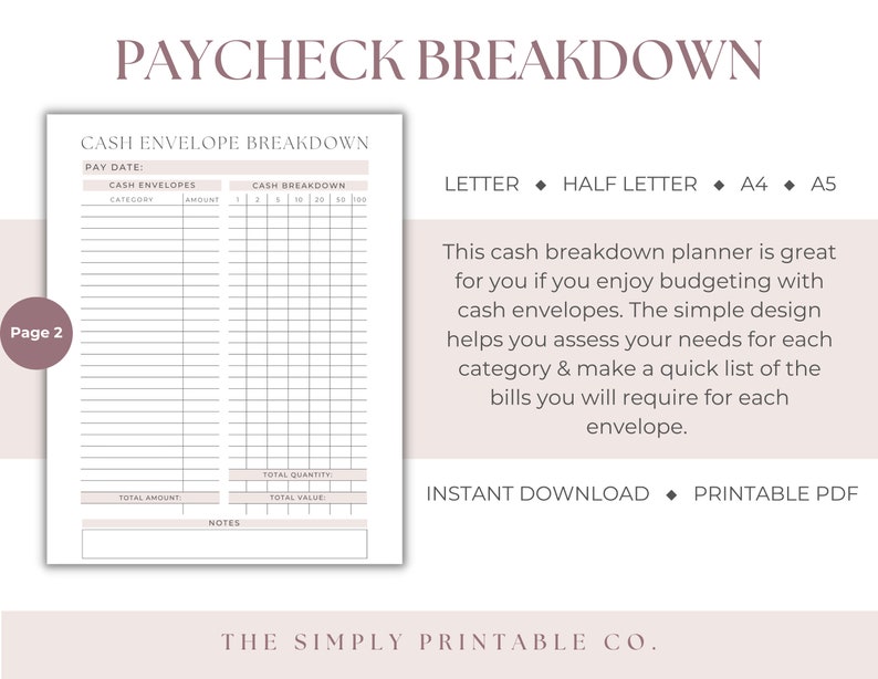 Paycheck Budget Breakdown, Paycheck Breakdown Template, Paycheck Budget ... Paycheck Budget Breakdown, Paycheck Breakdown Template, Paycheck Budget ...