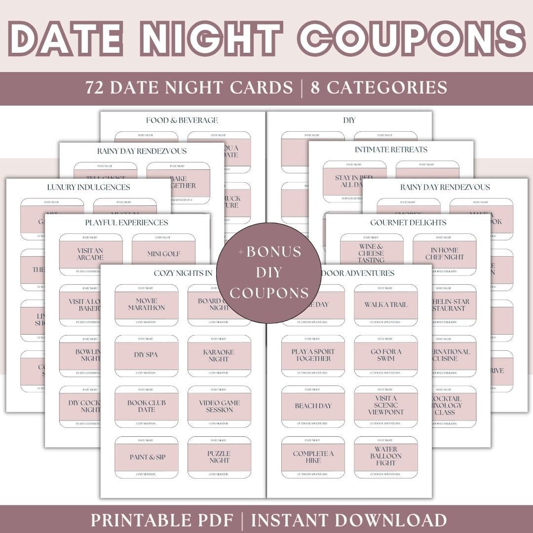 Date Night Coupons, Date Coupons, Coupons Printable, Date Night Idea ...