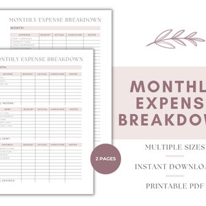 Monthly Expense Breakdown, Monthly Budget Template, Monthly Budget ...