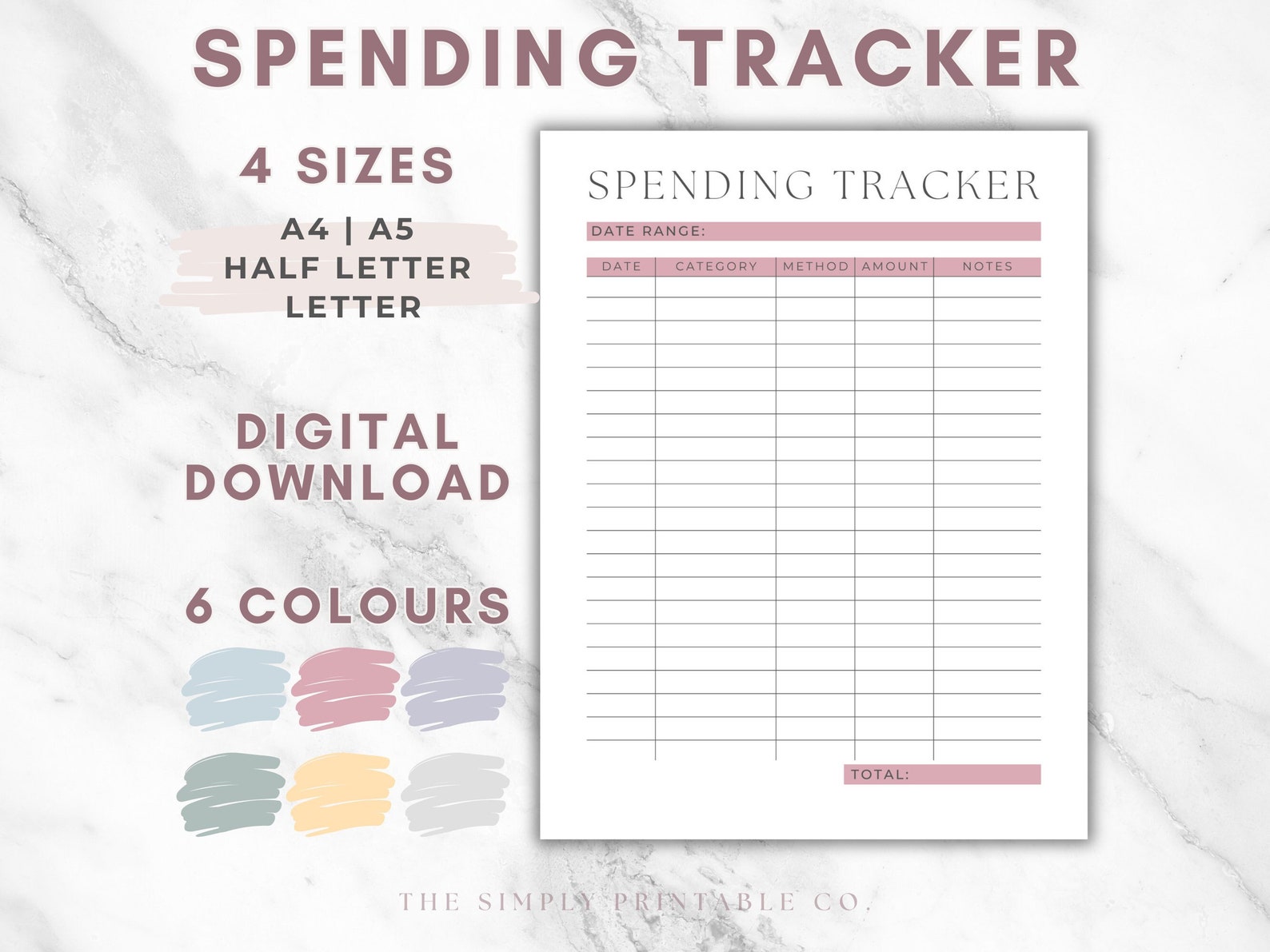 Spending Tracker, Money Spending Tracker, Budget Spending Tracker ...