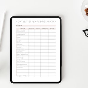 Monthly Expense Breakdown, Monthly Budget Template, Monthly Budget ...