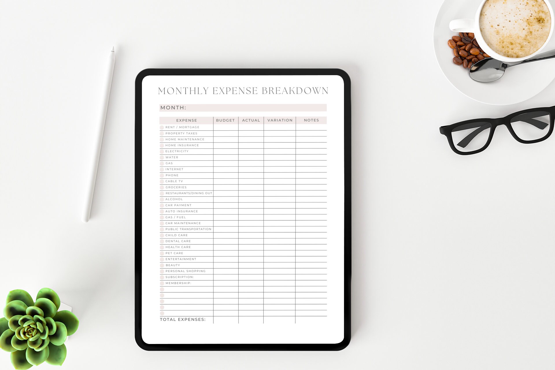 Monthly Expense Breakdown, Monthly Budget Template, Monthly Budget ...