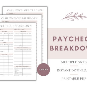 Paycheck Budget Breakdown, Paycheck Breakdown Template, Paycheck Budget ...