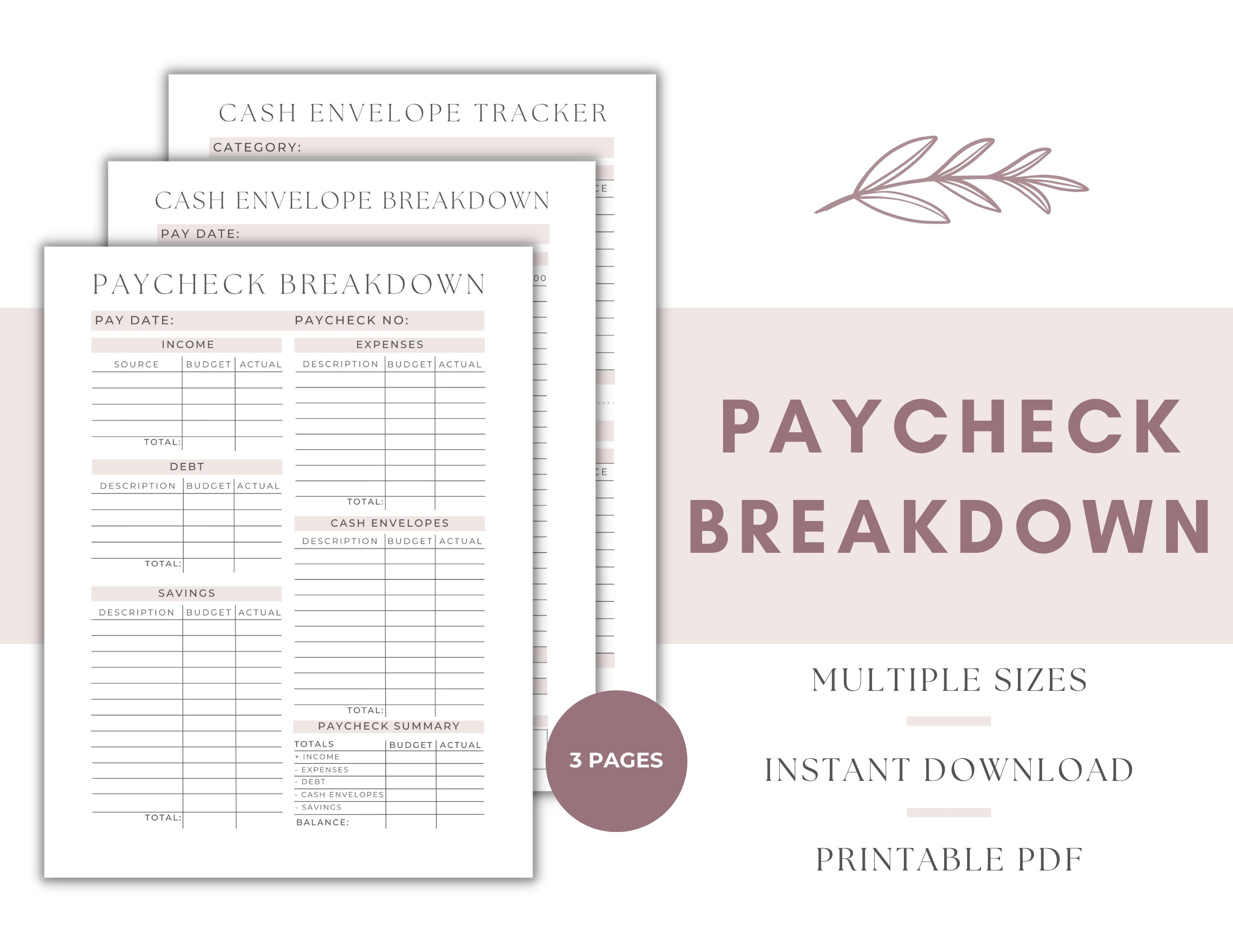 Paycheck Budget Breakdown, Paycheck Breakdown Template, Paycheck Budget ... Paycheck Budget Breakdown, Paycheck Breakdown Template, Paycheck Budget ...